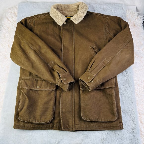 Cabela's | Jackets & Coats | Vintage Cabelas Canvas Jacket Mens Medium Sherpa Barn Chore Jacket ...